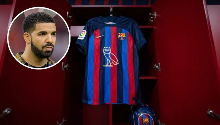 FC Barcelona trägt im Clásico Sondertrikot mit Drake-Logo